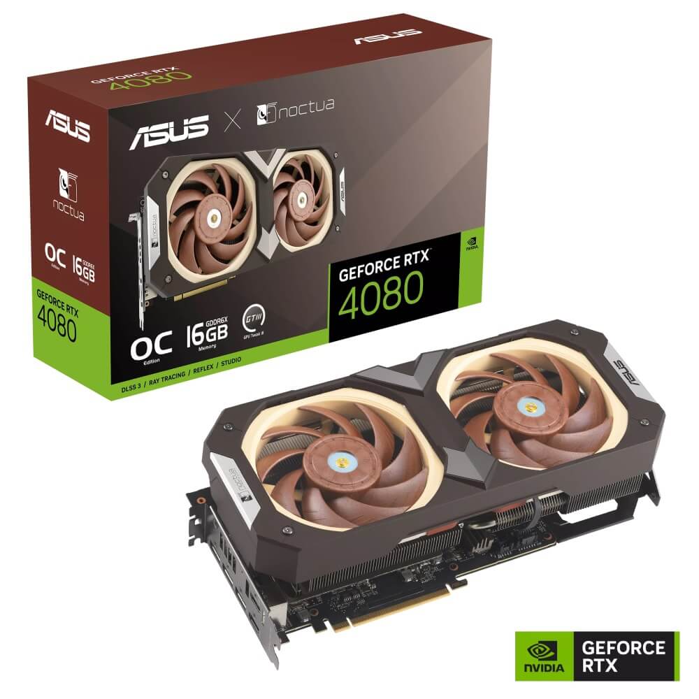 ASUS GeForce RTX 4080 16GB GDDR6X Noctua OC Edition RTX4080-O16G-NOCTUA | パソコン工房【公式通販】