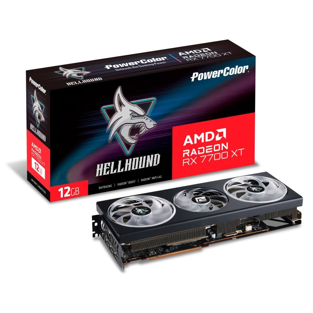 PowerColor Hellhound RX 7700 XT 12GB GDDR6 RX 7700 XT 12G-L/OC | パソコン工房 ...